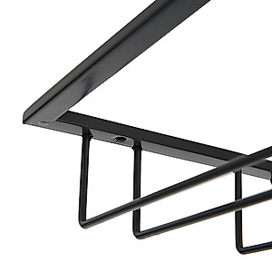 Yopay 2 Pack Wine Glass Rack, Metal Under Cabinet Stemware Holder for Bar Home Kitchen, Wine Glass Organizer Storage Hanger, Easy to Install, 4 Rows, 15.75 Inch