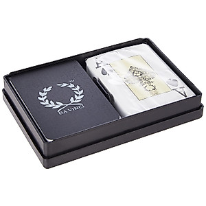 DA VINCI Persiano, Italian 100% Plastic Playing Cards, 2-Deck Set Poker Size Jumbo Index, with Hard Shell Case and 2 Cut Cards