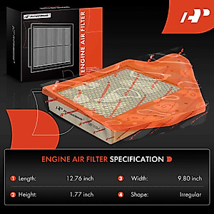 A-Premium Engine Air Filter Compatible with Chrysler Town & Country & Dodge Grand Caravan & Ram C/V & Volkswagen Routan, 2011-2020, Flexible Panel, Replace# 4861737AA