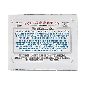 J·R·LIGGETT'S All-Natural Shampoo Bar, Moisturizing Formula -Supports Strong and Healthy Hair -Nourish Follicles with Antioxidants and Vitamins -Detergent and Sulfate-Free, Set of Three,3.5 Ounce Bar
