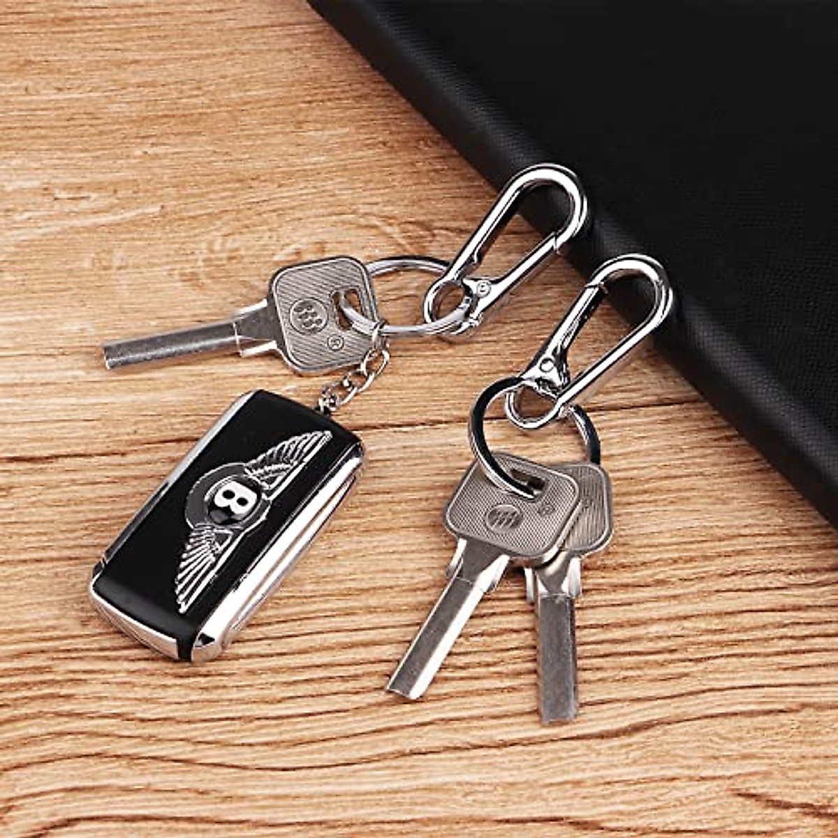 erduoduo 6 Pack keyring clip，Keychain Holder,Heavy Duty Carabiner Clip, Key Ring Chain Holder,Keychain Clip Organizer for Car/Key Finder, Clip for Keys