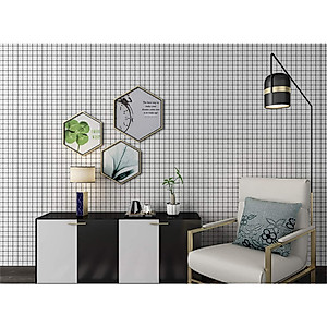 Self Adhesive Plaid Pattern Decorative Vinyl Contact Paper Drawer Shelf Liner for Cabinets Dresser Counter Wall Arts and Crafts Decor (24" Wx117 L)