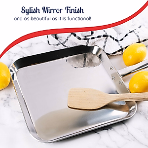 Chef's Secret T304 Stainless-Steel 11-Inch Square Griddle, Ideal for Grilling