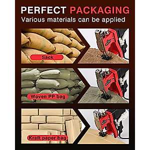 Spolehli Bag Sewing Machine Bag Sealing Machine Bag Closer Bag Closing Machine Bag Stitching Machine Industrial Sewing Machine Bag Sealer Sealing Machine for Sack Woven Kraft Kraft Paper Bag Sealing 110v US plug with CE (Red)