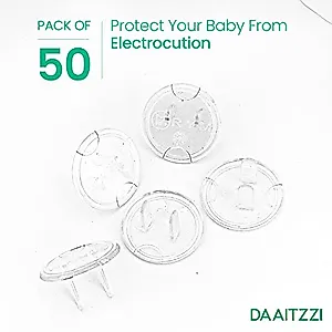 DAAITZZI Premium Child Proofing Plug Covers For Electrical Outlets – Sleek Socket Covers For Unused Outlets – Transparent Outlook – Perfect Light Switch Guard For Every Home - Child Plug Cover (50pcs)