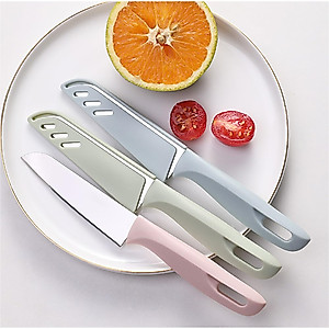 6 Pack Stainless Steel Paring Knife With Knife Cover, Vegetable and Fruit Knife, 4 Inch Peeling Knife