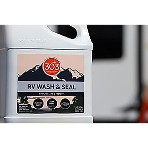 303 Products RV Wash & Seal - Clean, Streak-Free Finish, pH Neutral with High Foaming Formula, Provides A Deep Gloss Finish on RVs, Campers, Pop-ups, and Motorhomes, 1 Gallon (30240)