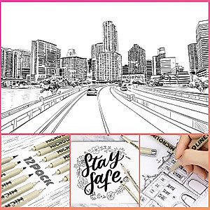 Micro-Pen Fineliner Ink Pens, 12 Pack Black Micro Fine Point Drawing Pens Waterproof Archival Ink Multiliner Pens for Artist Illustration, Sketching, Technical Drawing, Anime, Manga, Scrapbooking