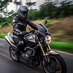 AHR Motorcycle Full Face Helmet Dual Visor Street Bike Lightweight DOT Approved Helmet Snowmobile Touring Sports for Adult Run-F1 (Matte Black, Large)