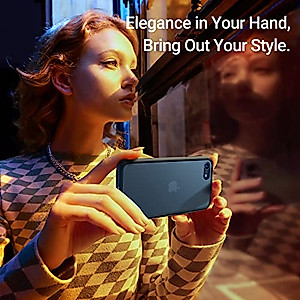 TORRAS 𝟐𝟎𝟐𝟐 𝗨𝗽𝗴𝗿𝗮𝗱𝗲𝗱 Shockproof for iPhone SE Case 2022/iPhone SE Case 2020 [Military Drop Certified] iPhone SE 2022 Case Semi-Clear Hard Back Protective Slim Case for iPhone SE/8/7-Black