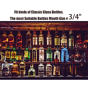 Pafusen 12 Pack Pour Spouts for Liquor Bottles, Liquor Pour Stainless Steel Classic Bottle Speed Pourers with Tapered Spout，Free Flow Pourers，Most Fit Classic Bottle's Lip 3/4"