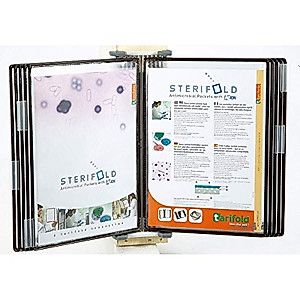 Tarifold Antimicrobial Wall Reference System with 10 Display Pockets, Letter-Size, 20 Sheet Capacity (WA271)