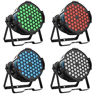 Seven Stars Stage Lights RGB DJ Light,Super Bright Party Light,Multi-Color 54x3W LED Wash Lighting,3/7-CH DMX Par Light, Sound Activated Strobe Lights for Parties, Bars,Wedding Party, Stage Show