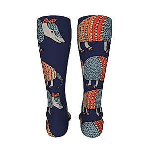 Armadillo Pattern Athletic Socks For Men Women Cushion Thick Socks Daily For Running Flight Travel Mountaineering 20 In