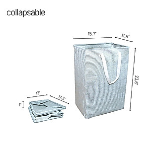 Clever Hut Collapsible Large Laundry Hamper with Easy Carry Handles - 2 Pack 72L Hampers For Laundry Freestanding Waterproof Extra Large Basket For Clothes, Toys With Long Thick Handles, Grey