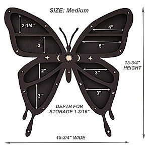 Crystal Holder for Stones Display Wall Hanging, Dark Phoenix Animal Collection Multipurpose Storage Rack, Bed Room Display for Crystals Stone, Essential Oil, Small Plant and Art, Gothic Witchy Decor (