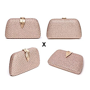 Colored diamonds clutch purses for women evening bags wedding handbags evening clutch purse, birthday gift (Champagne pink-3)