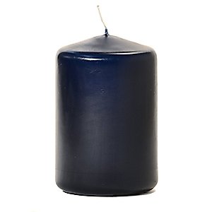 KYS Pack of 2, Pressed 3" x 4" Pillar Candles Unscented Navy for Weddings, Home & Event Decoration, Relaxation, Made in US