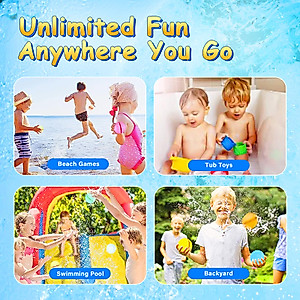 Reusable Water balloons, Self-Sealing Quick Fill Water Bomb for Boys & Girls, Silicone Refillable Water Balloons for Kids Adults Water Games Outside Summer Fun Party