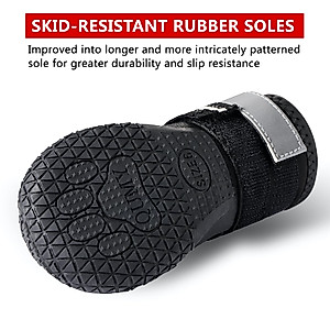 QUMY Dog Shoes for Large Dogs, Medium Dog Boots & Paw Protectors for Winter Snowy Day, Summer Hot Pavement, Waterproof in Rainy Weather, Outdoor Walking, Indoor Hardfloors Anti Slip Sole Red Size 2