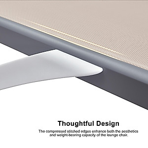 PURPLE LEAF Patio Chaise Lounge Chair Set of 3 Outside Aluminum Plastic Stackable Tanning Chairs for Pool Sunbathing Beach Deck Outdoor Lounger, Khaki