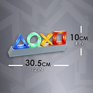 Paladone Playstation Heritage Icons Light, Desktop Game Room Lighting Accessories, 3 Dynamic Light Modes, Powered by USB or Batteries