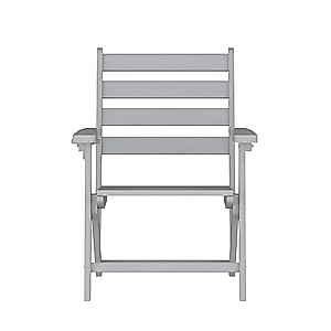 Flash Furniture Tolleson Adirondack Dining Chair with Cup Holder, Commercial Weather Resistant Recycled HDPE Adirondack Chair, Fold Out Cupholder, Gray