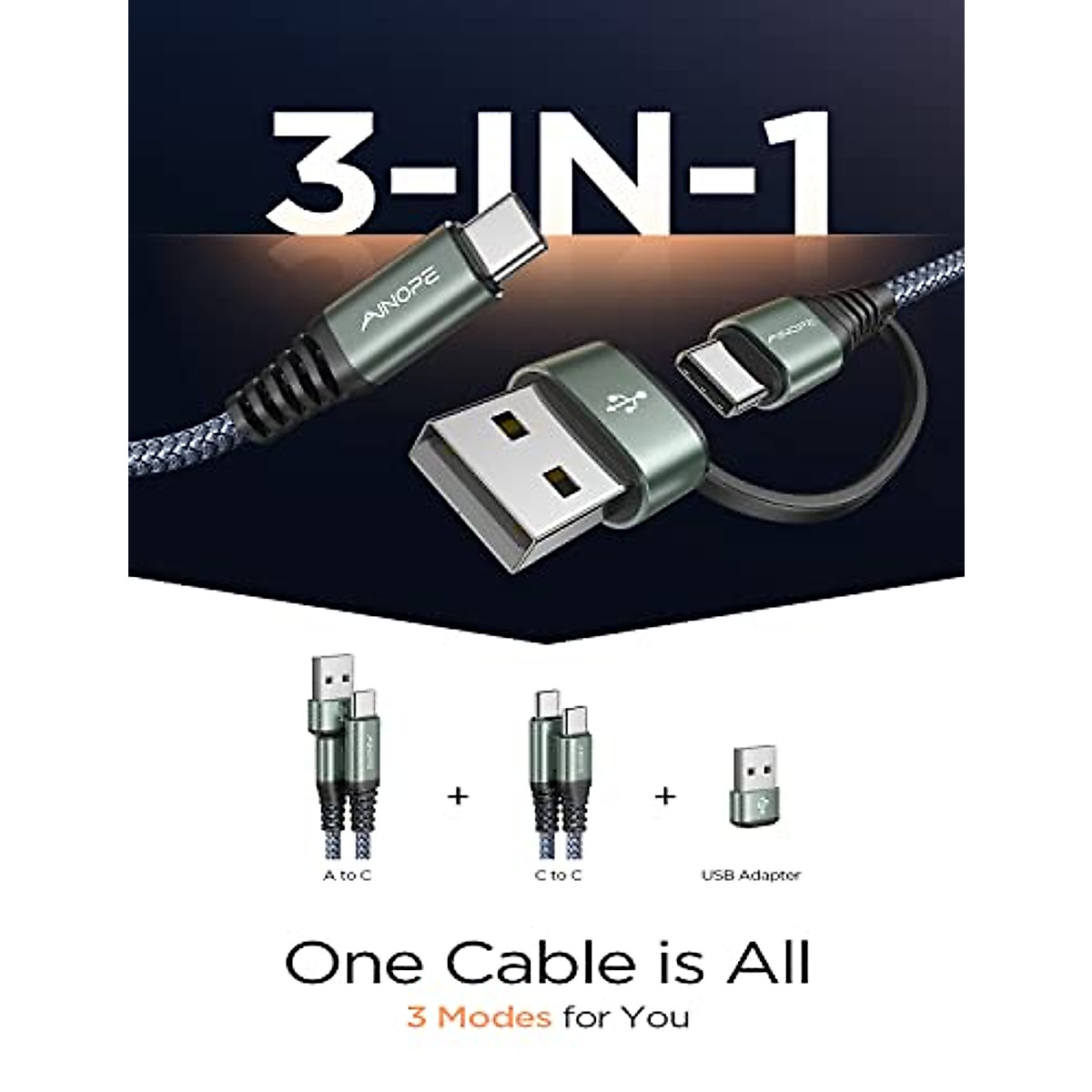 AINOPE USB C Cable Type C Charger Fast Charging 3.1A 10FT iPad Pro Charger Cable Durable Nylon Braided USB A/C to USB-C Cable for iPad Pro/AIR/Mini 6 MacBook Galaxy S23 S22 21 S10 Note