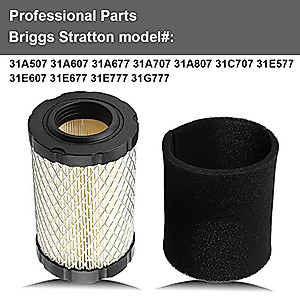 Butom 796031 Air Filter for Briggs and Stratton 591334 594201 590825 D140 D110 D130 Husqvarna YTH22V46 YTH24V48 YTA22V46 YTH24V54 YTA24V48 Lawn Tractor 2Pack
