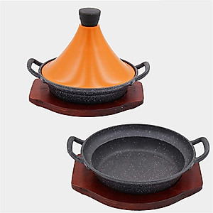 QIANMEI Ceramic Tagine Pot 20 cm Cast Iron Tagine|Slow Cooker with Enamel Lid Pot for Cooking Healthy Food|Smoke-Free Non-Stick Cookware Saucepan