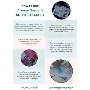 Aroma-Garden Scented Sachet, 12 Pack -Spring Break- Home Fragrance Sachets for Drawers, Closets, Room. Scented Sachet Violet & Jasmine.