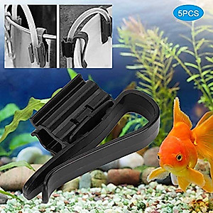 5Pcs/Set Fish Tank Hose Holder Plastic Fish Tank Water Pipe Clamp Fish Tank Water Clip For Fish Tank And Aquarium(black)
