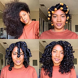 40pcs Cold Wave Perm Rods Set for Women's Long & Short Natural Hair - Plastic Orange Rollers for Curling and DIY Hairdressing