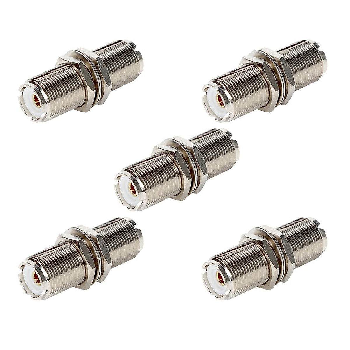 TLS.eagle SO-239/PL259 UHF Bulkhead Connector UHF Female to Female RF Coaxial Adapter Pack of 5