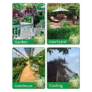 82ft/25m Drip Irrigation Kits, Garden Irrigation Accessories, Automatic Plant Watering System with 1/4” Blank Distribution Tubing Hose, Set for Garden Greenhouse Patio Lawn Flower Bed(Blue)