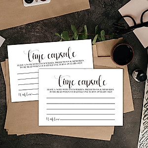 50 Baby Time Capsule Cards for 1st Birthday, time capsule box or Baby Shower Game Activity, Anniversary Cards for Baby Shower Party Supplies.4 x 6 Inch
