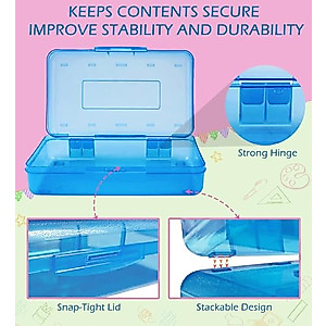 Nuozme Plastic Translucent Pencil Box,Pencil Cases with Snap-Tight Lid for Pens, Pencils, School Supplies,Office Supplies, 1 Pack