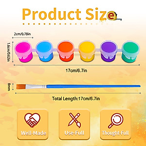 Acrylic Paint Set,48 Paint Pots in 6 Colors,Set of 8 Washable Paint Sets,Acrylic Paint Strips with 8 Pcs Paintbrushes,Craft Paint Sets for Kids & Adults,Camps,Schools and Clubs