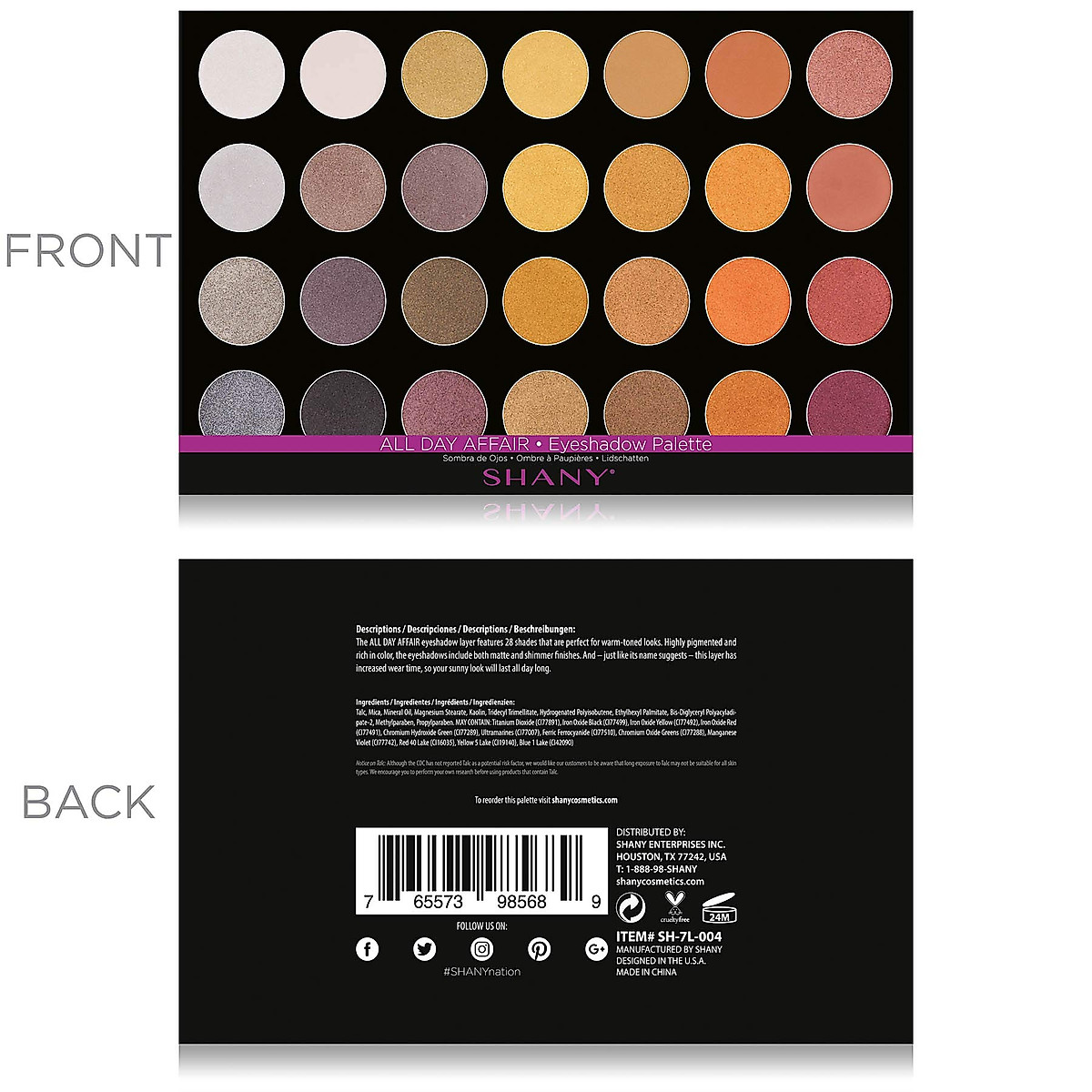 SHANY Masterpiece 28 Colors Eye shadow Palette/Refill - "YOU'RE THE STARLET "