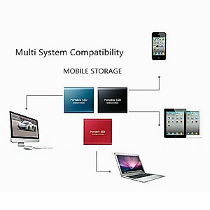 Mersuii Portable Solid State Drive for Laptop Windows 7 Mac Shockproof Type-C Mobile Hard Drive 1TB Blue