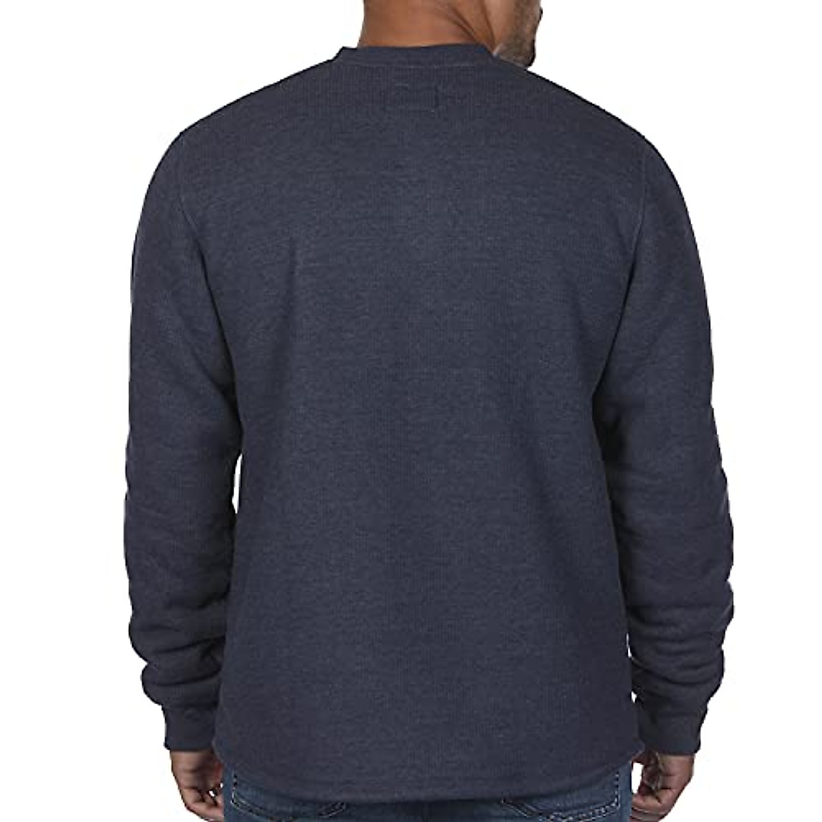 Coleman Long-Sleeve Sherpa Lined Waffle Henley Shirts for Men (Indigo Heather, Large)