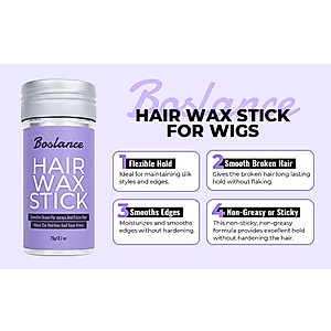 Boslance Hair Wax Stick - Smoothing Pomade for Flyaways, Women, Kids, and Slick Hairstyles