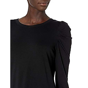 Amazon Essentials Women's Supersoft Terry Pleated-Sleeve Sweatshirt (Previously Daily Ritual), Black, X-Large