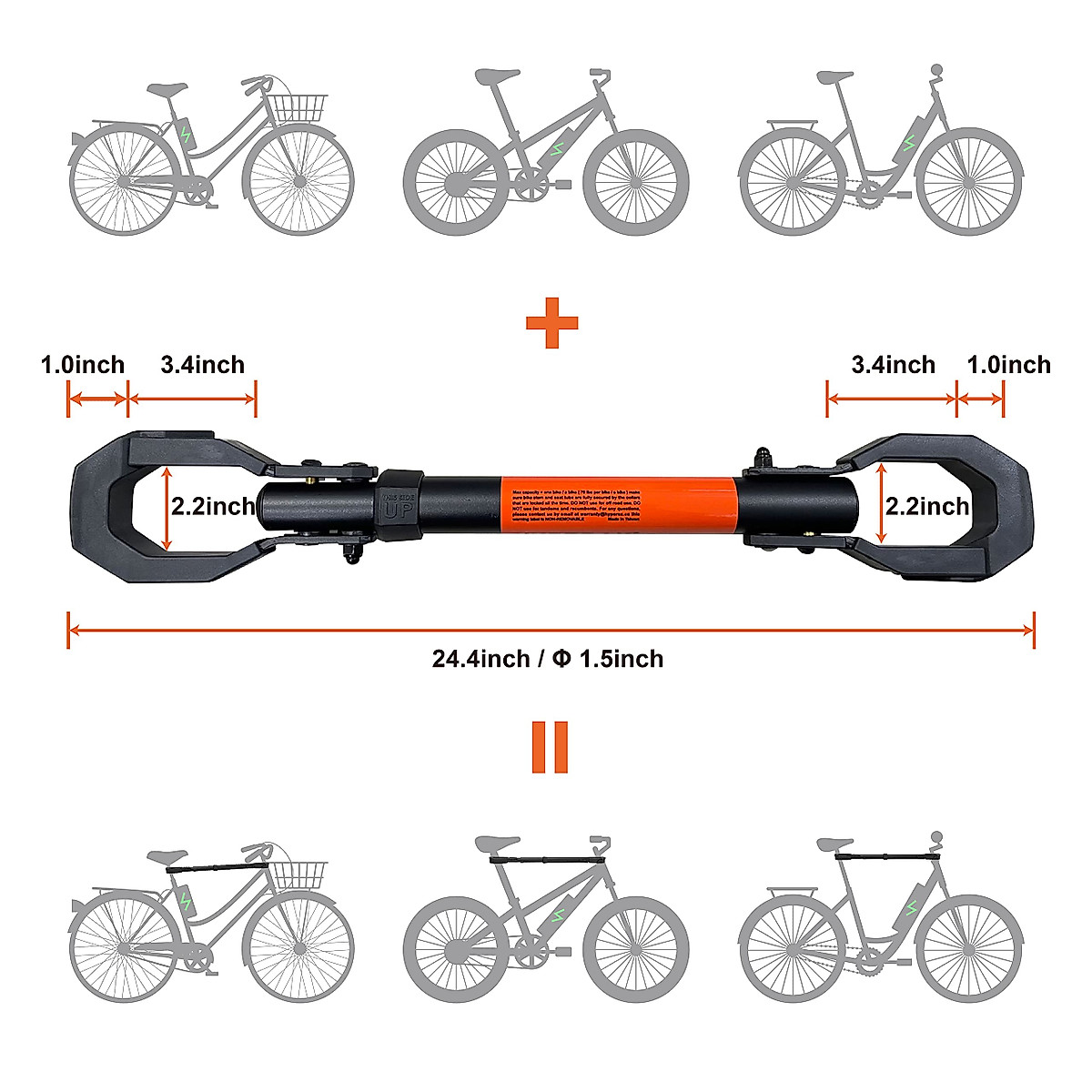 HYPERAX Special Combo - Volt 2 with E-Bike Adapter - Platform Bike Rack for Car, SUV, Trucks, Sedan - 2" Hitch Fits Up to 2 X 70 lbs Bike with Up to 5" Fat Tires - NO RV USE!