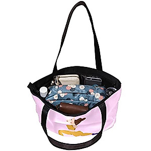 Women's Large Size Canvas Shoulder Bag Hobo Crossbody Handbag Casual Tote, cartoon girl working out