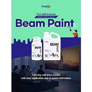 PICSHOW Beam Projector Screen Paint Basic - High Definition, 600gram, Light Gray