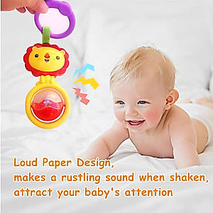 YUNLOVXEE Baby Toys, Cartoon Animal Hanging Rattle Toys, Handbells Baby Rattles, Baby Bed Crib Car Seat Travel Stroller Toys for Infant, Best Birthday Gift for Newborn, 4 Pack