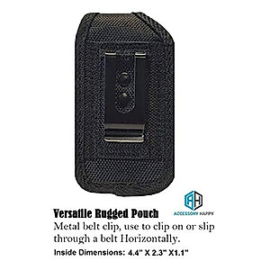 Military Grade Cell Phone Case,Rugged Pouch Holster Nylon Metal Clip Flip Phone Belt Case Fits Kyocera Cadence S2720, DuraXTP, DuraXV LTE, DuraXV Plus, DuraXE, Most Large FLIP Phones & Insulin Pumps