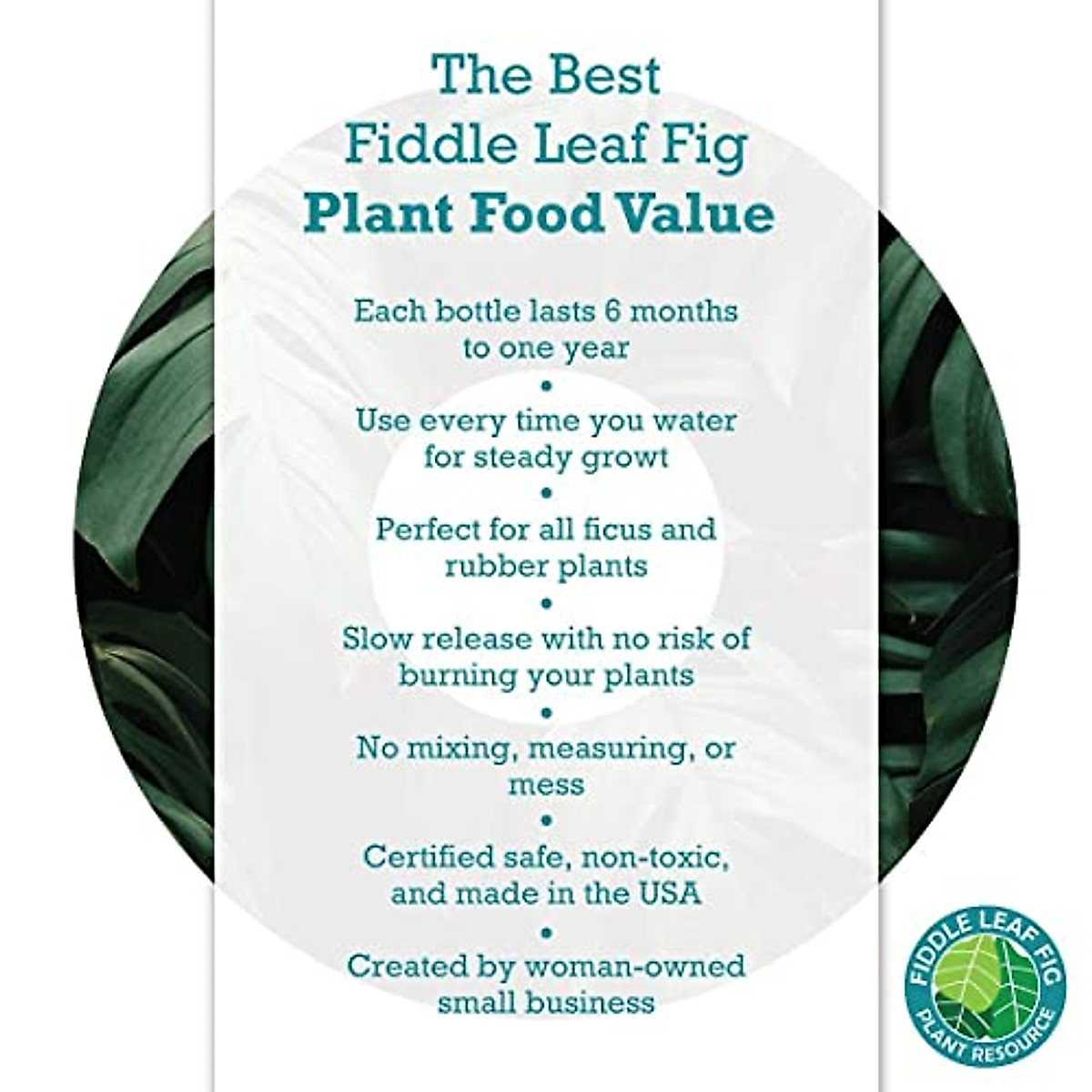 Fiddle Leaf Fig Tree Plant Food for Ficus Lyrata (and Ficus Audrey) – Calcium Fortified, Urea-Free and with NPK Ratio of 3-1-2 for Healthy Roots, Stems and Leaves (8 Ounces))