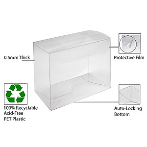 Viturio Plastic Box Protector Cases Compatible with Funko Pop! 2-Pack and VYNL Figures Clear .50mm (5 Pack)